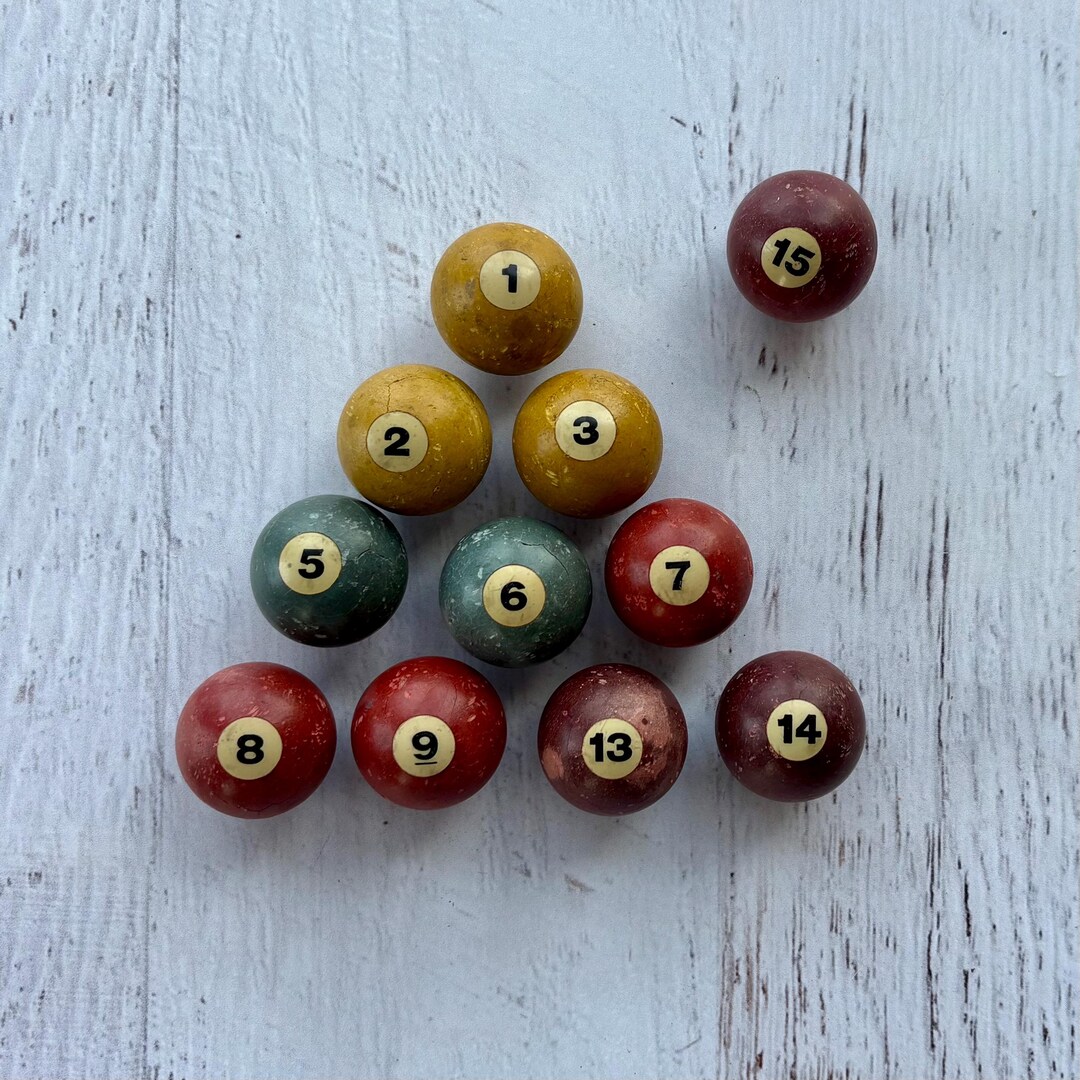 Miniature Billiard Pool Balls, Incomplete Set of 11, Craft Decor - Etsy