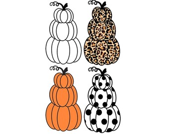 Three Pumpkins SVG Stacked Pumpkins Svg. Autumn Holiday - Etsy