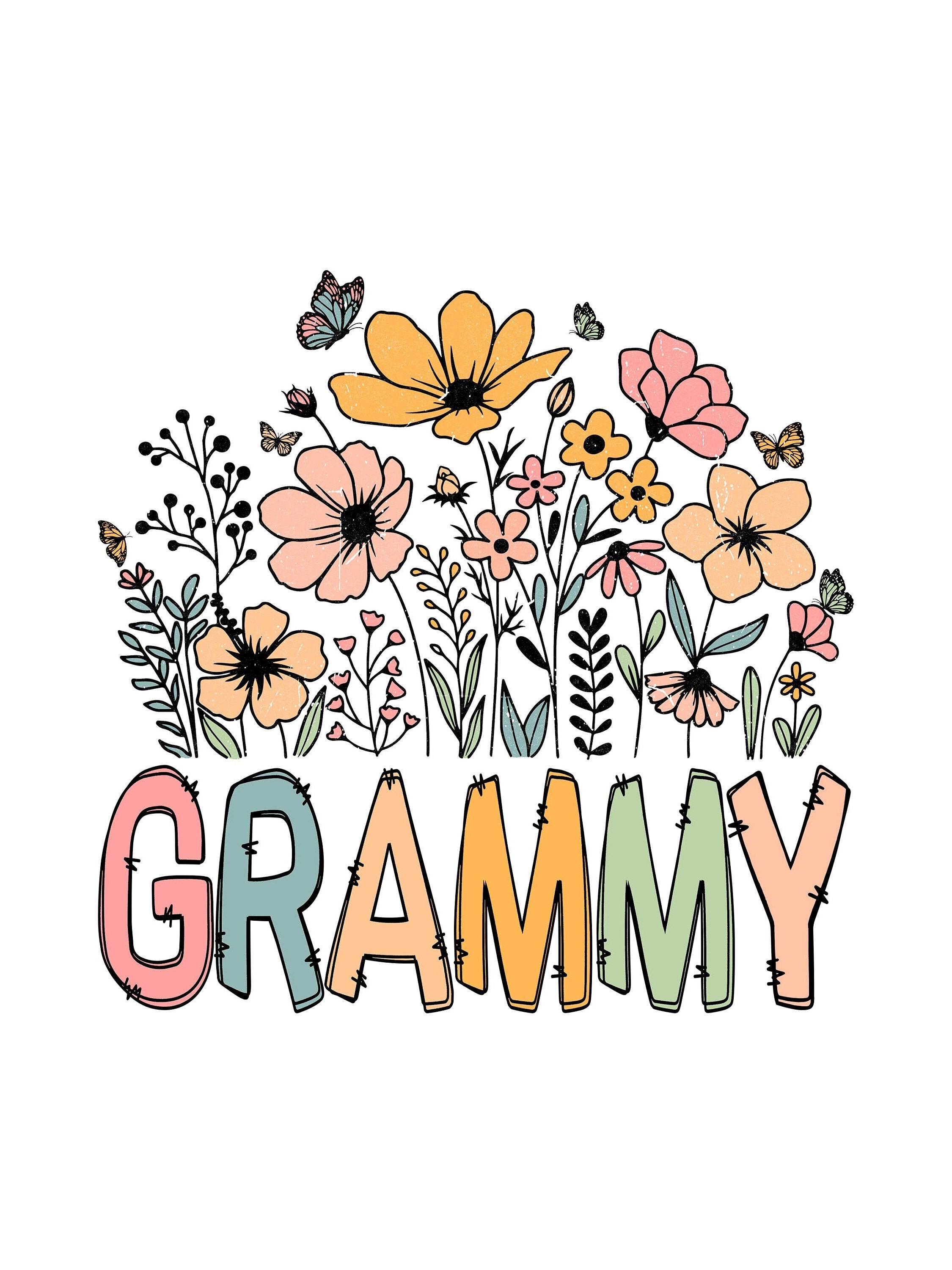 Wildflower Grammy PNG: Mother's Day Floral Design (digital File) - Etsy