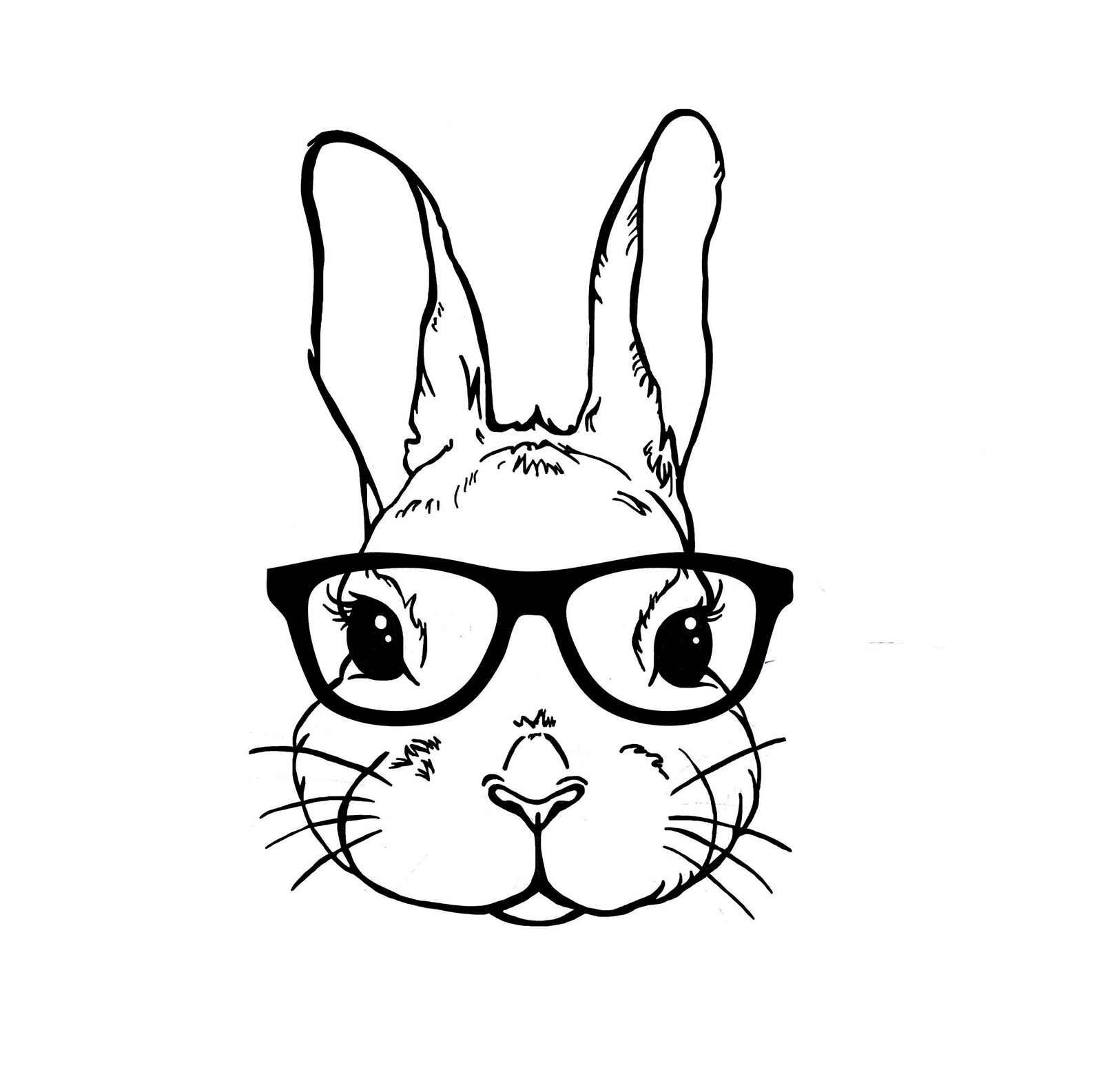 Easter Bunny With Glasses SVG Bunny With Glasses Bunny With | Etsy