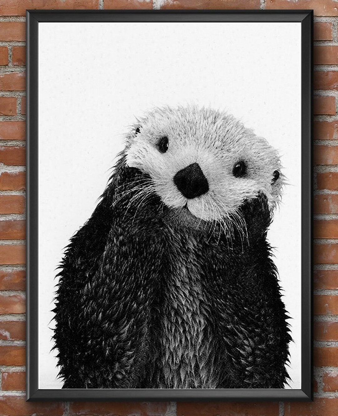 Otter Print, INSTANT DOWNLOAD, Nursery Wall Art Decor, Black and White ...