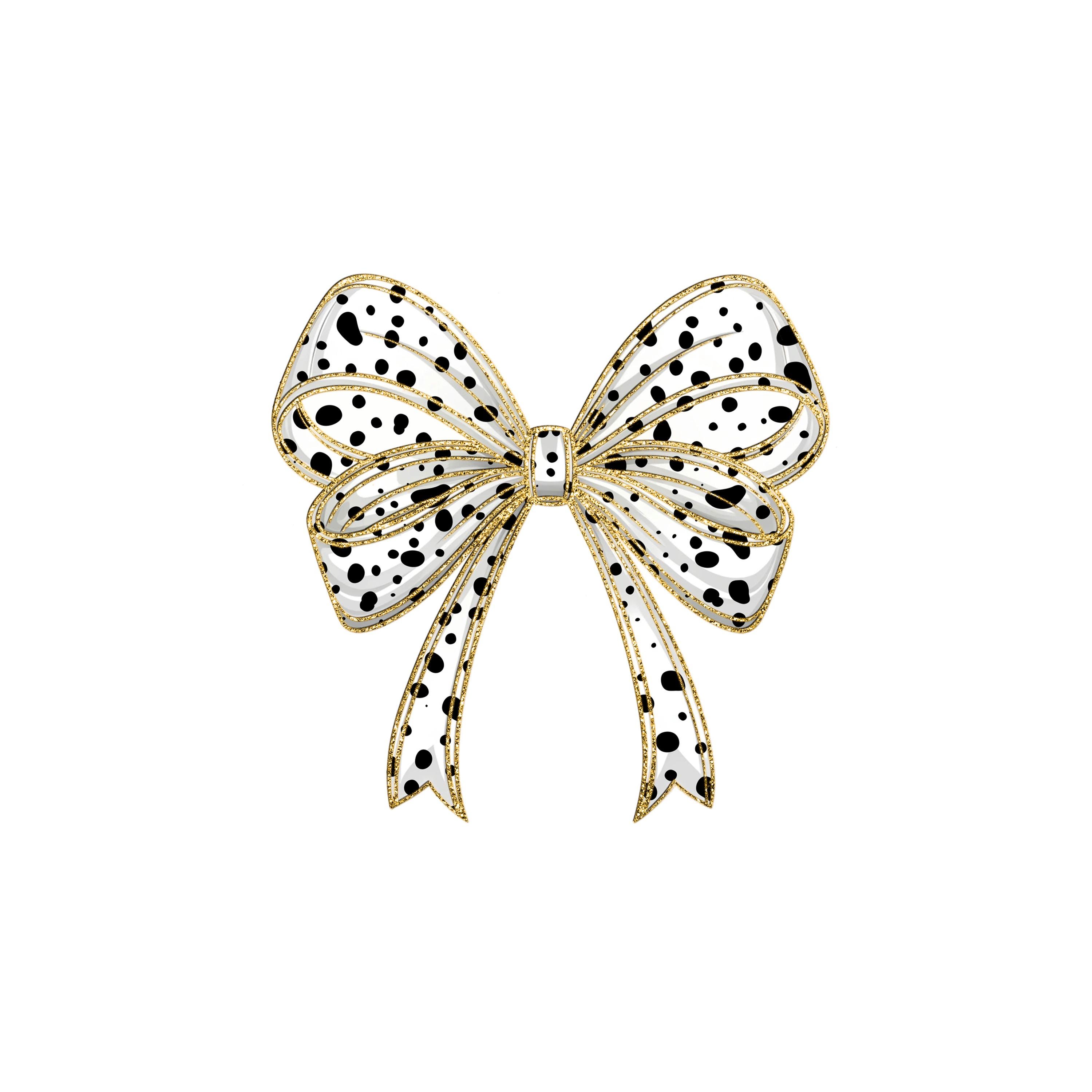 Glitter Dalmatian Bow PNG: Coquette Clipart (digital File) - Etsy