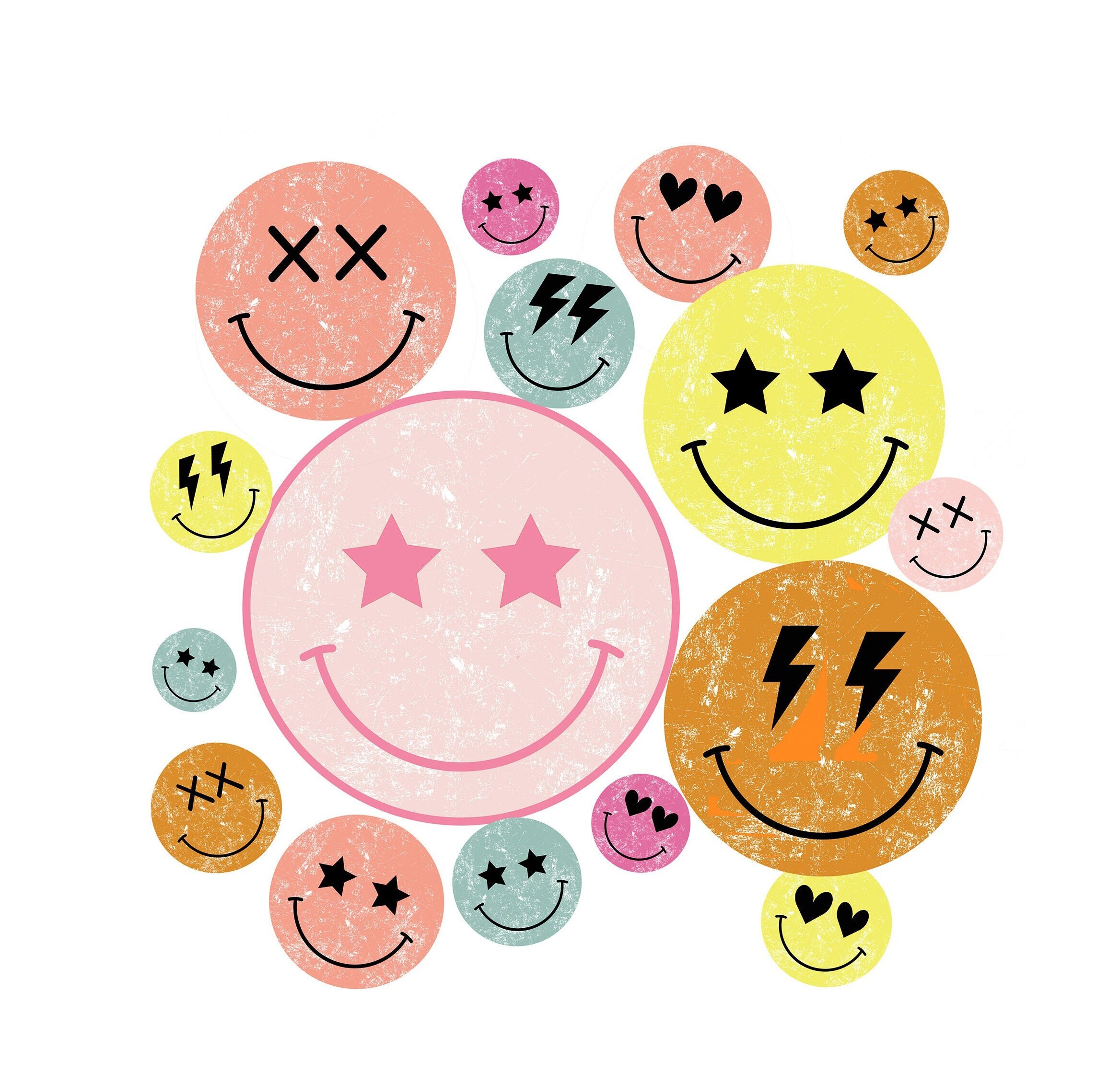 Buy Smiley Faces PNG Emoji Clipart Happy Face PNG Smiley Face Online in ...