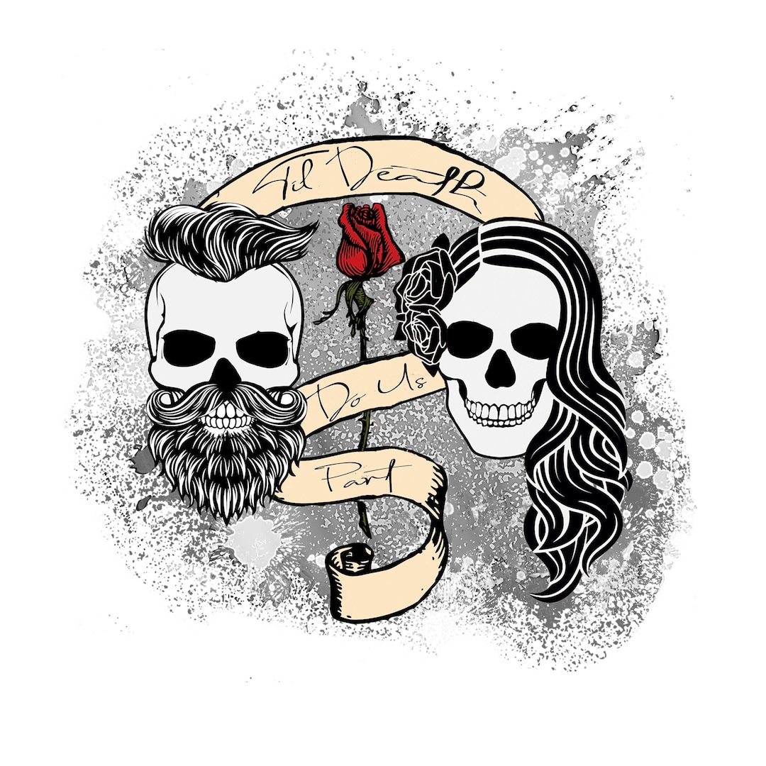 Till Death Do Us Part Png, Skulls, Skeleton Wedding Sublimation PNG ...