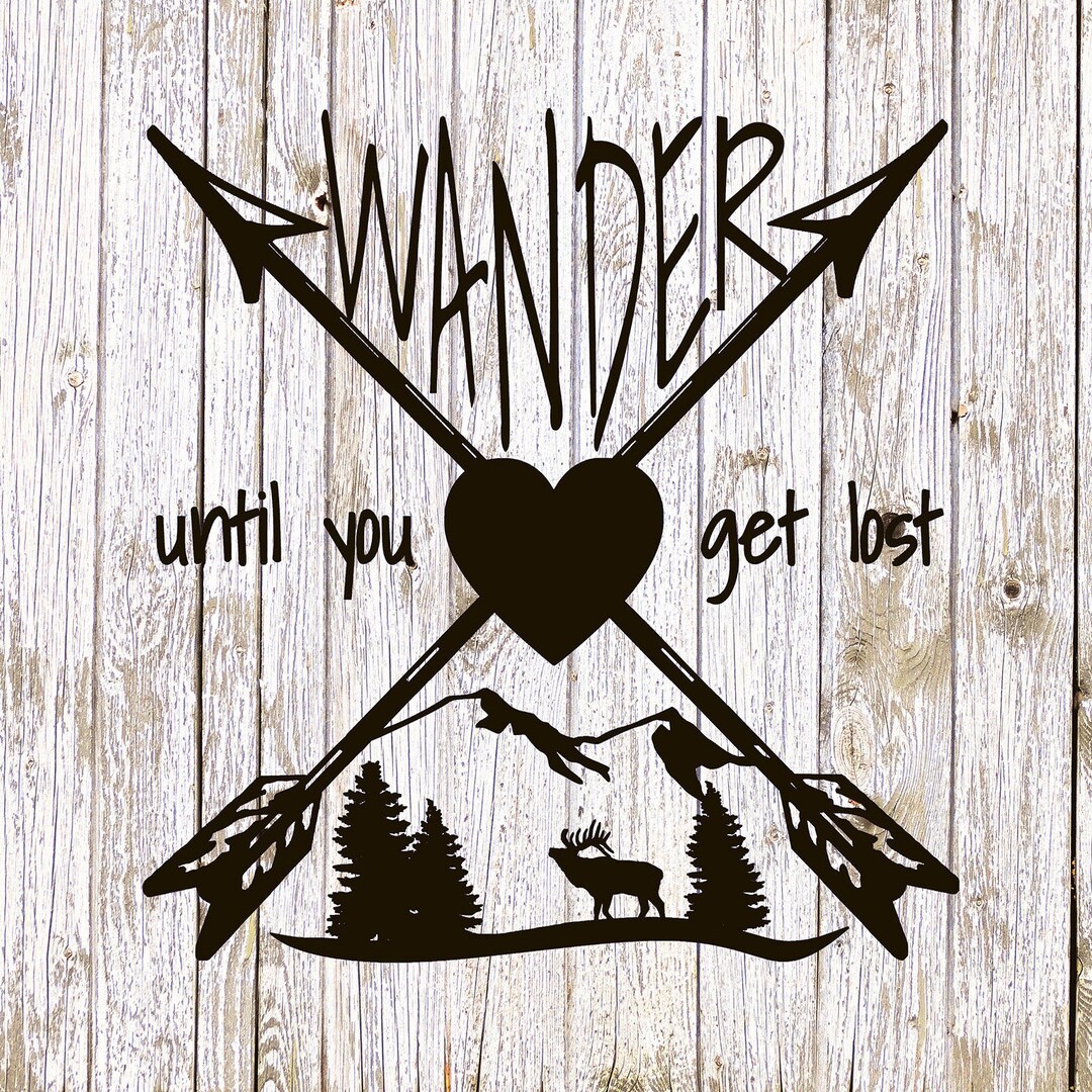 Wander SVG, Mountains SVG, Lets Wander Svg, Camping Svg, Outdoors Svg, Camp Svg, Dxf, Eps, Lake ...