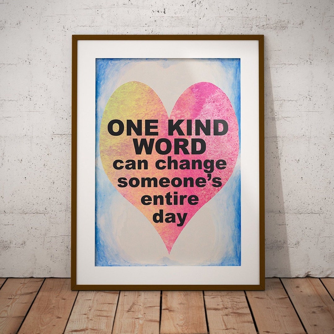 Kindness Poster, INSTANT DOWNLOAD, One Kind Word, English Classroom ...