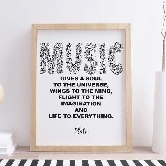 Music Quote Print Music Quote Wall Art Music Gift Music - Etsy