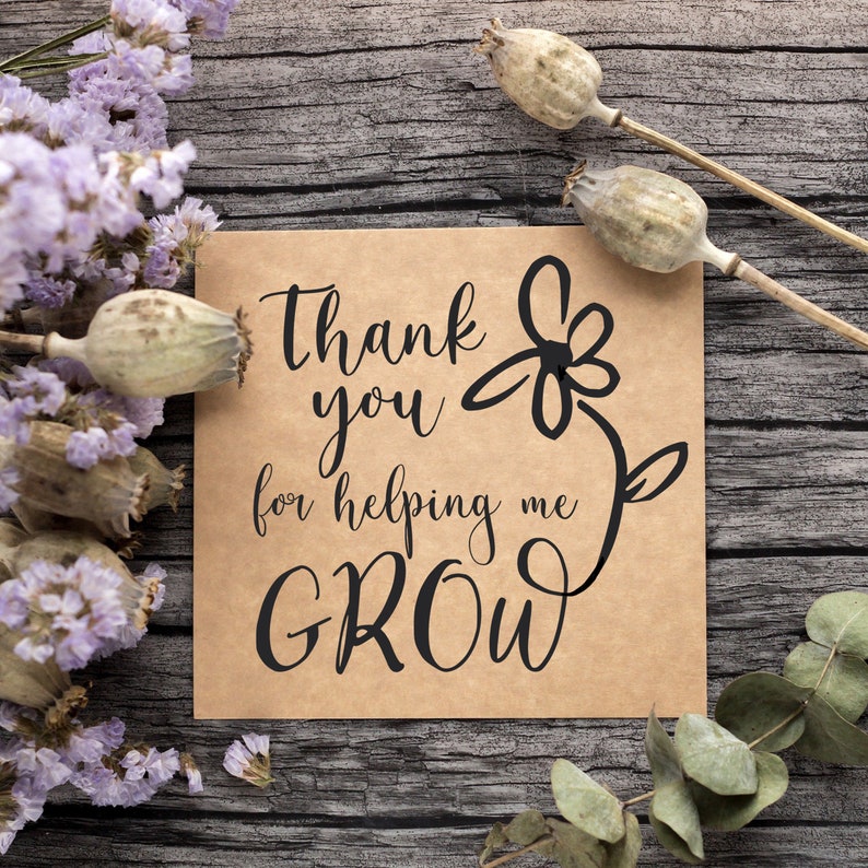 Thank You for Helping Me Grow Svg, Teacher Gift SVG, Teacher ...