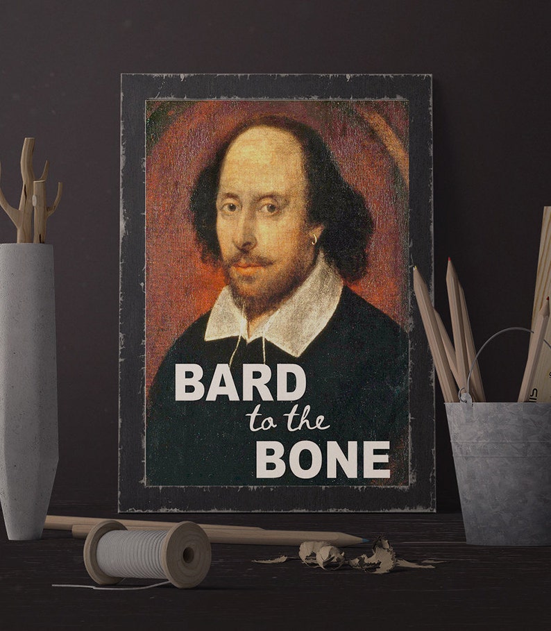 Shakespeare Poster Bard to the Bone Funny Shakespeare | Etsy