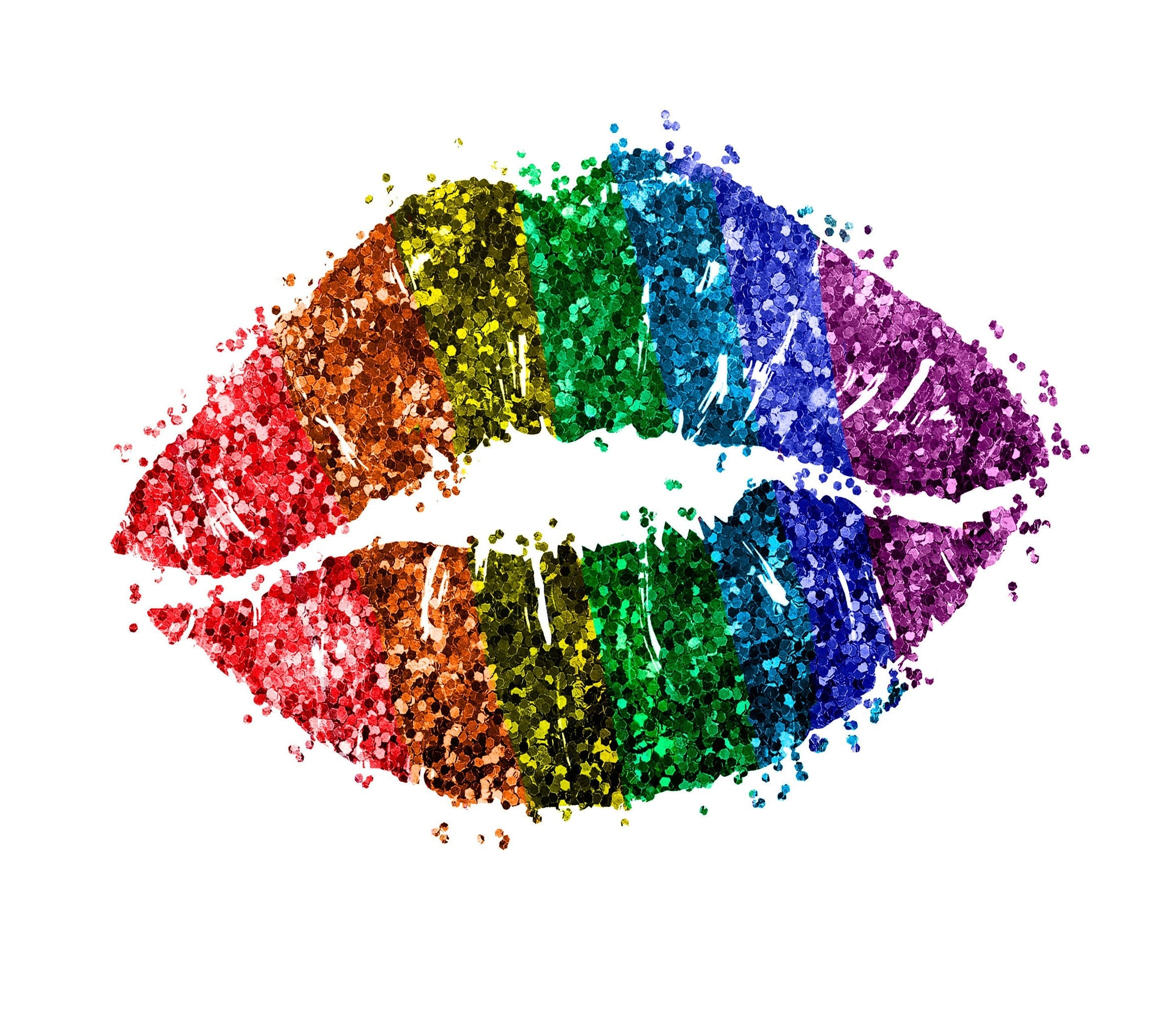 Rainbow Glitter Lips