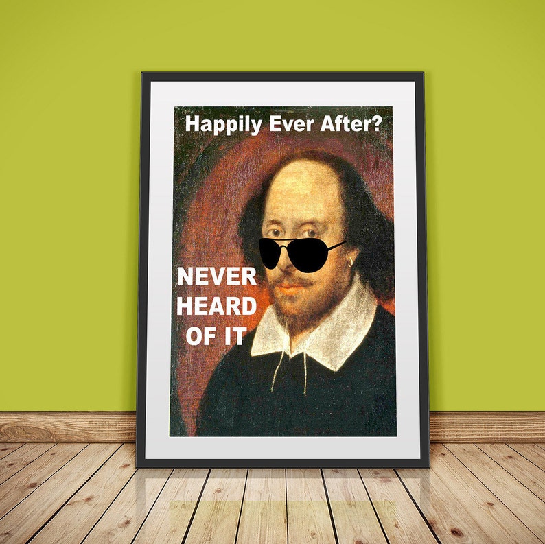 Shakespeare Print Funny Shakespeare Poster English Classroom Etsy Uk