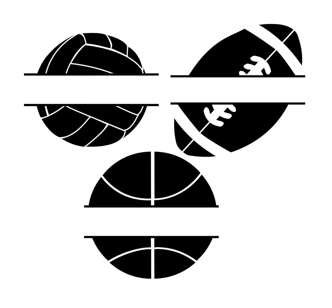 Split Monogram SVG, Monogram Bundle SVG, Sports Monogram SVG, Football ...