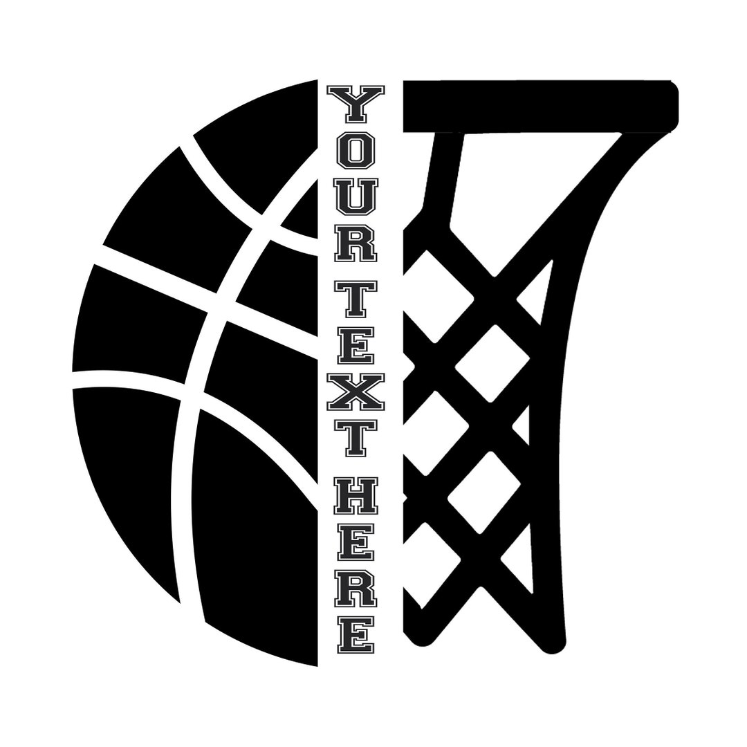 Basketball Monogram SVG, Basketball SVG, Basketball Hoop SVG, Split ...