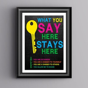 What You Say Here Class Sign, Counseling Office, Confidentiality Poster ...
