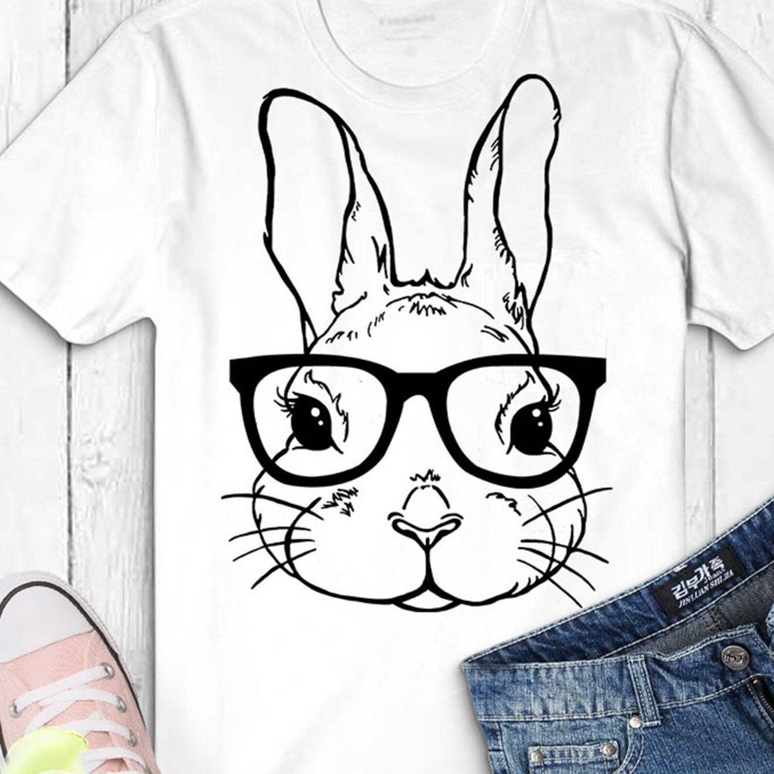 Bunny With Glasses SVG Easter SVG Easter Bunny With Glasses - Etsy