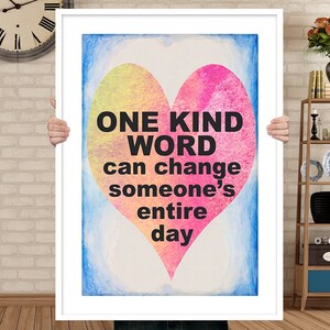 Kindness Poster, INSTANT DOWNLOAD, One Kind Word, English Classroom ...