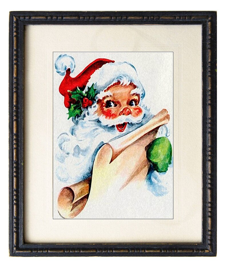 Santa Print Printable Art Christmas Vintage Santa Claus - Etsy