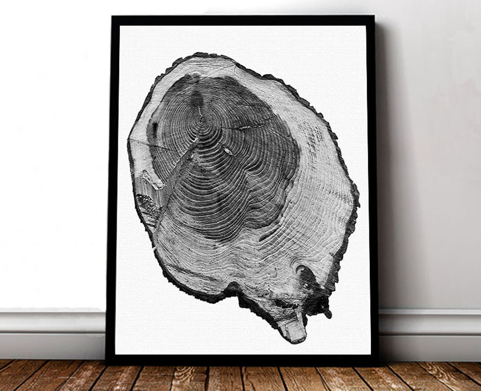 Tree Ring Print Black and White Nature Tree Print Log Slice | Etsy