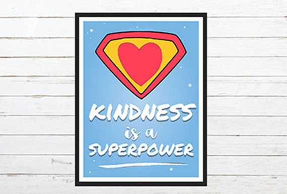 Kindness is a Superpower Printable School Counselor Poster | Etsy