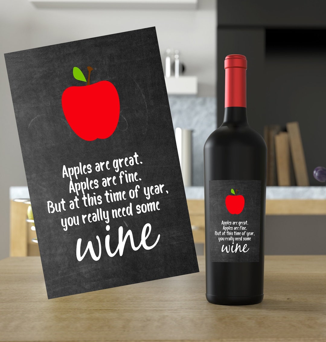 Teacher Wine Label, Teacher Wine Gift, End of Year Teacher Gift ...