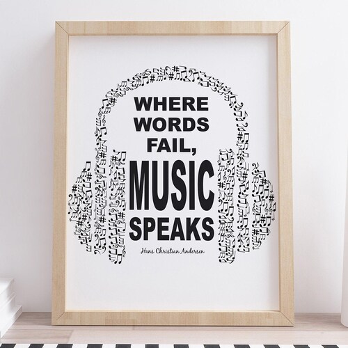 Where Words Fail Music Speaks Hand Painted Quote Print - Etsy