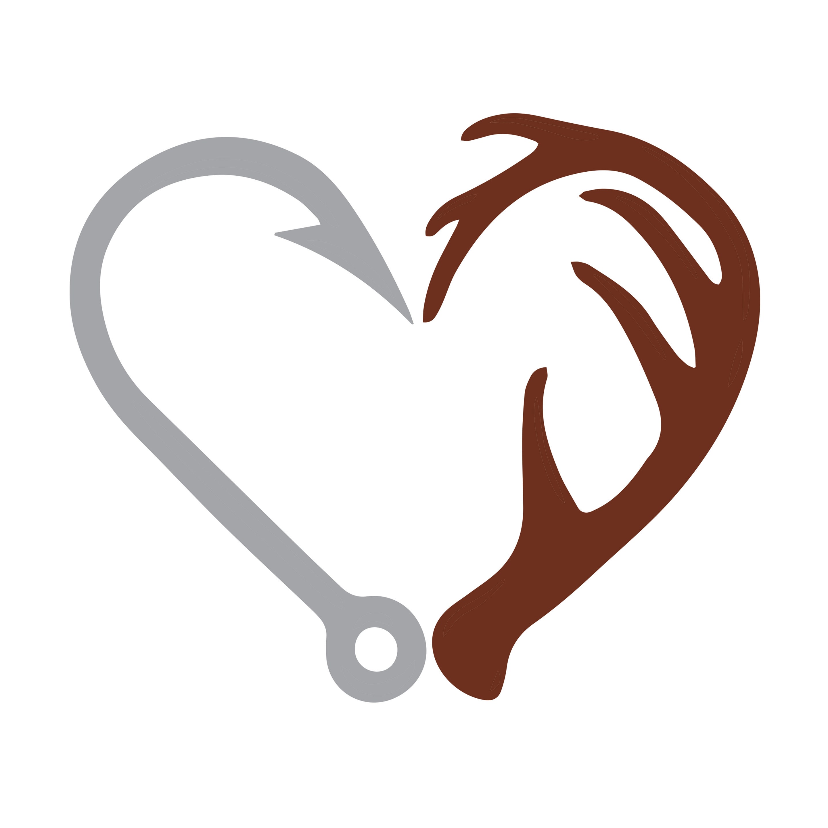 Fishing and Hunting Heart - Etsy Hong Kong