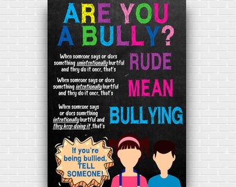 Anti Bully Poster Classroom Decor Counselor Office Decor - Etsy
