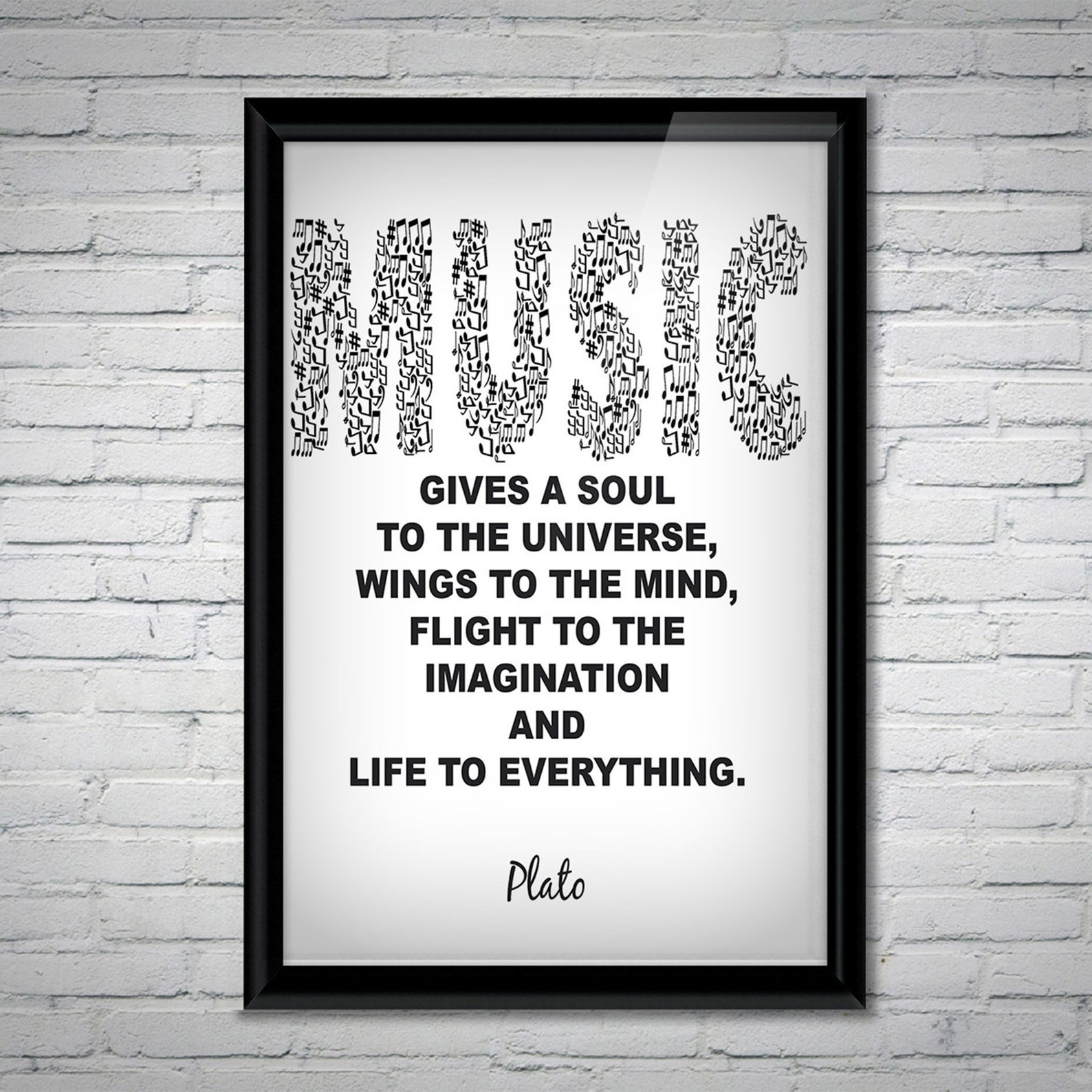 Music Quote Print, Music Quote Wall Art, Music Gift, Music Plato Music ...