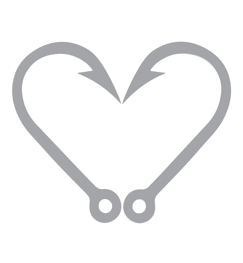 Heart Shaped Fish Hooks Svg Fish Hooks SVG Mens Valentine - Etsy