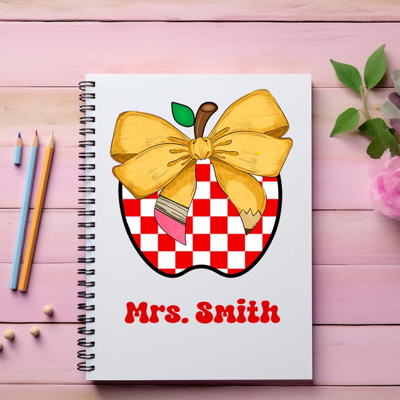 Apple Bow Teacher PNG: Back to School Sublimation Design (digital ...