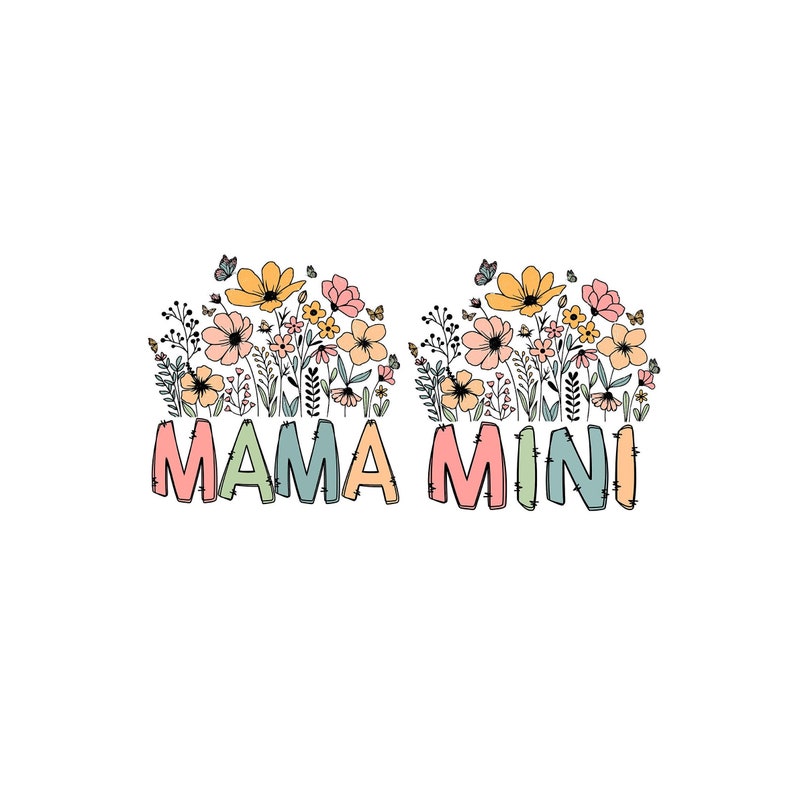 Mama and Mini Floral Shirt Designs: Mother's Day PNG Bundle (digital ...