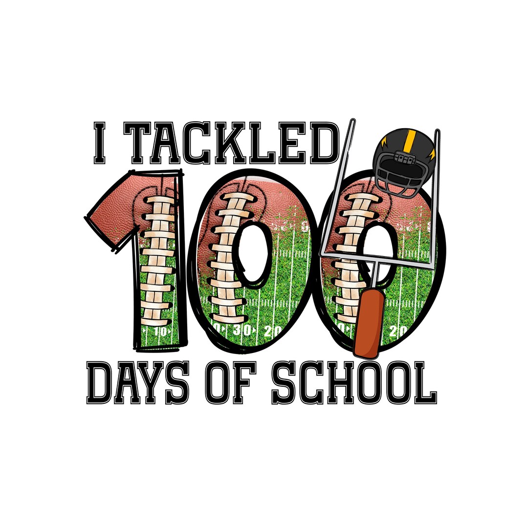 100 Days of School Football Design: PNG Sublimation (digital Download ...