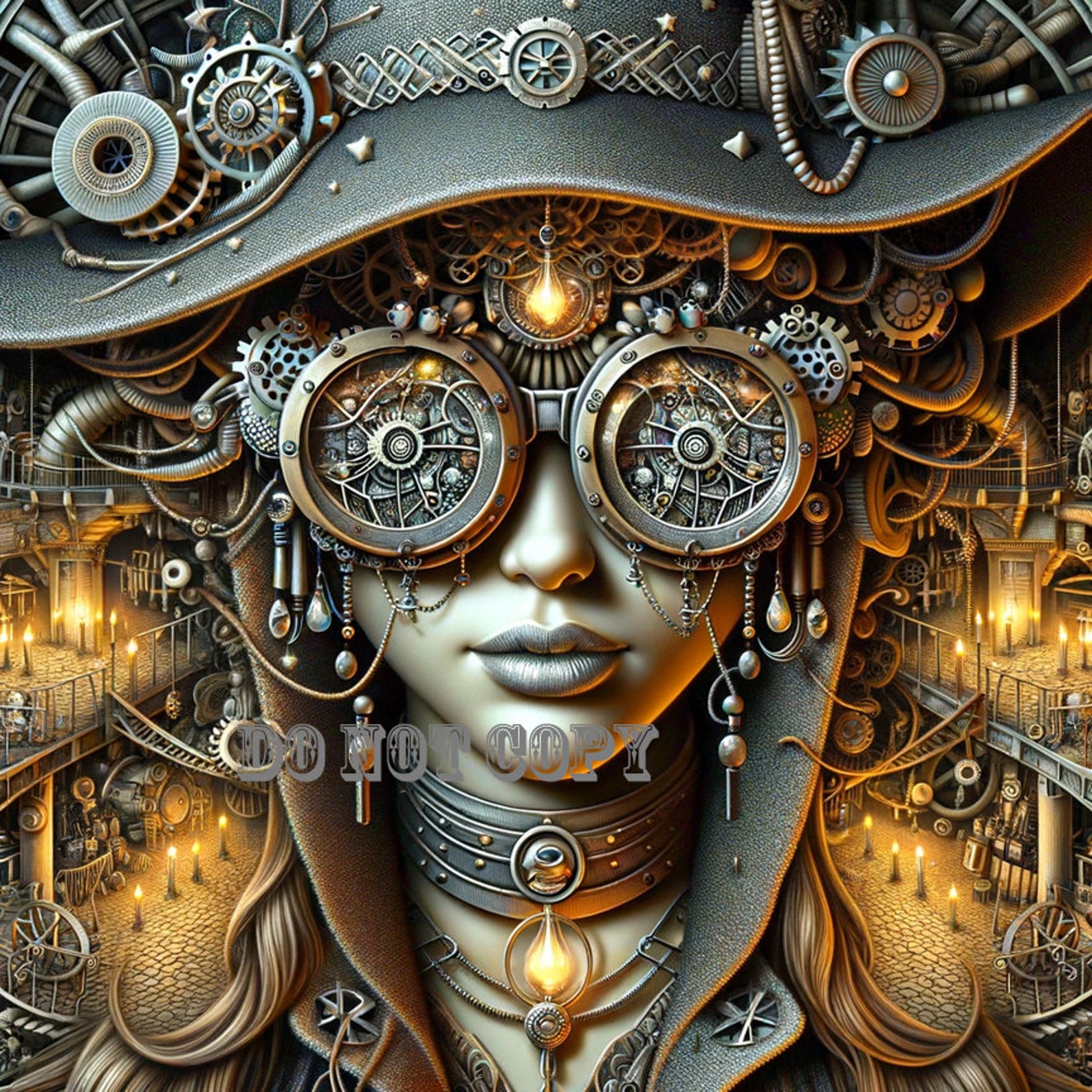 3d Imitation Grayscale Image of a Steampunk Witch. Perfect for Laser ...