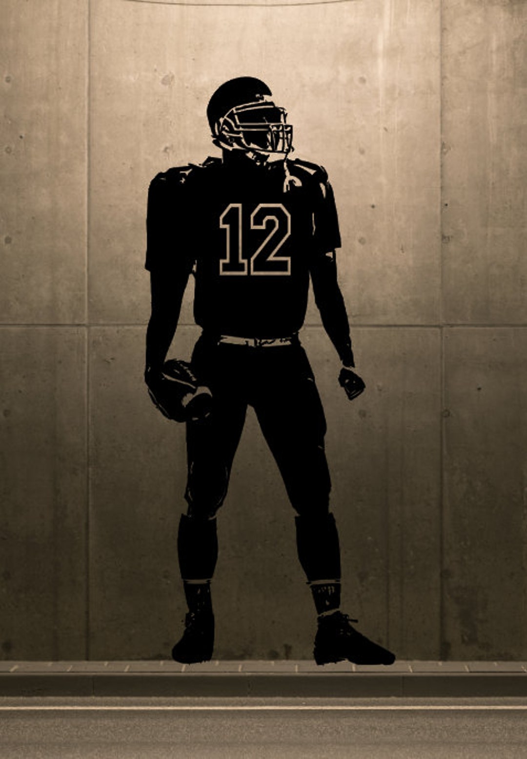 Football Wall Decal, Custom Number, Den, Sports Bar Different Sizes and ...