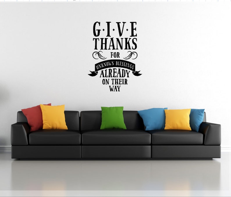 Give Thanks Vinyl Wall Decal - Etsy