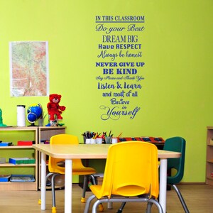 In This Classroom, Classroom Rules, Wall Decal, Back-to-school, School ...