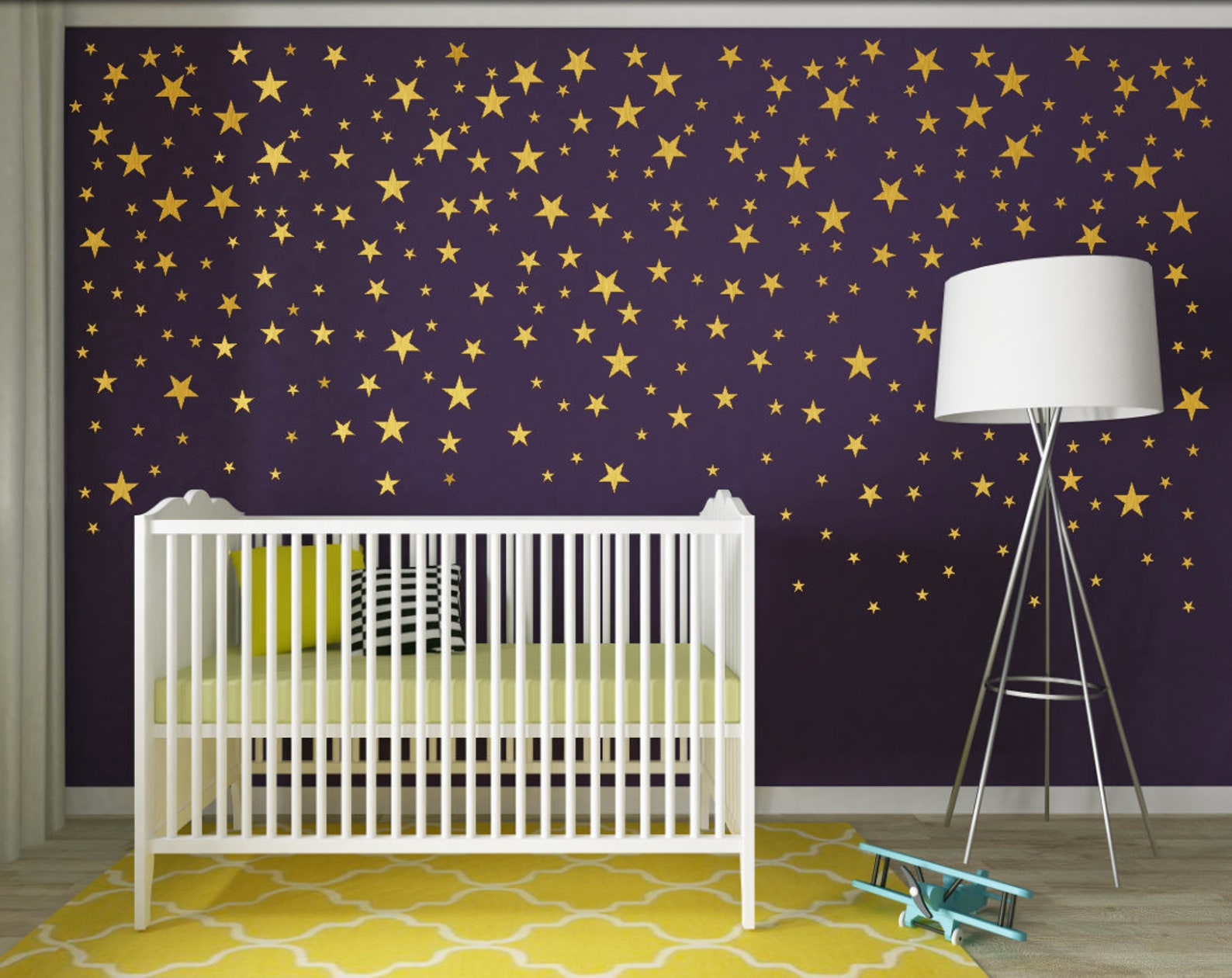 Gold Stars Wall Decals Pack Peel and Stick Confetti Wall - Etsy