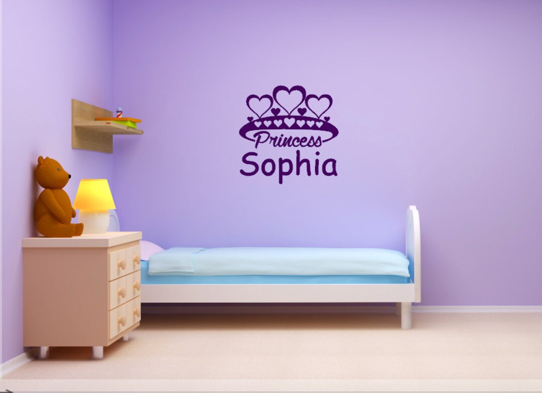 Princess Tiara Decal, With Custom Name 22" Tall X 28" Wide Choose 2 ...