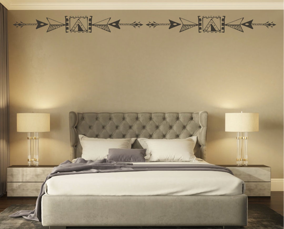 Arrows and Tee Pee Wall Decal, Border, Decorative Wall Decor, Teenager ...