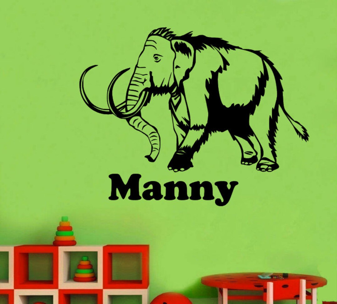 Dinosaurs Wall Decals, Mammoth, Wooly Mammoth, Manny, Dinosaurs Vinyl ...