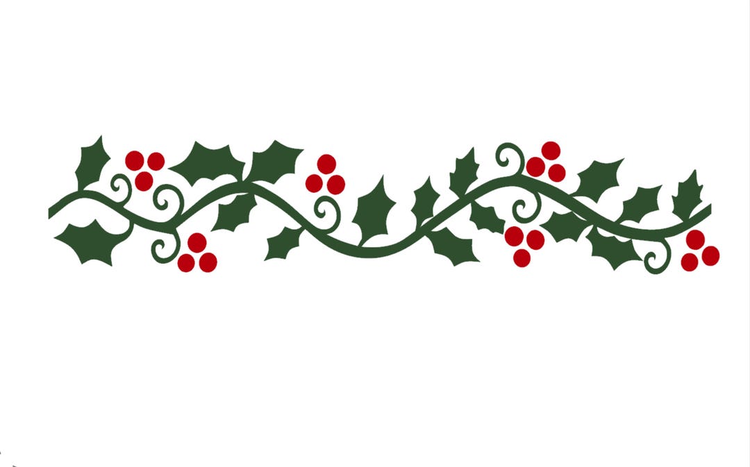 Holiday Holly Garland Window Decals, Great for Store Front, Business - Etsy