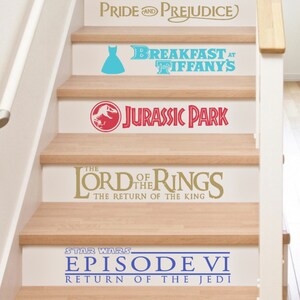 Movie Decals for Stairs, Wall Border, Riser Stair Decals, Decals for ...