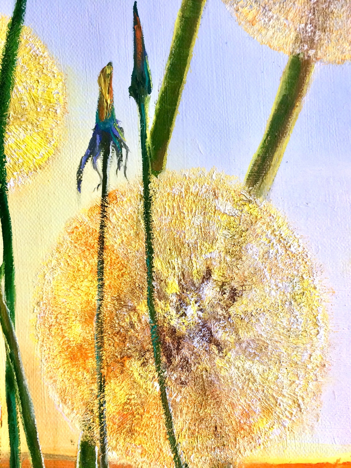 Dandelions, Floral Oil Paintings, Original Still Life, Small Spring ...