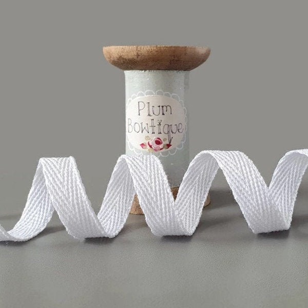 White Cotton Twill Tape - Etsy