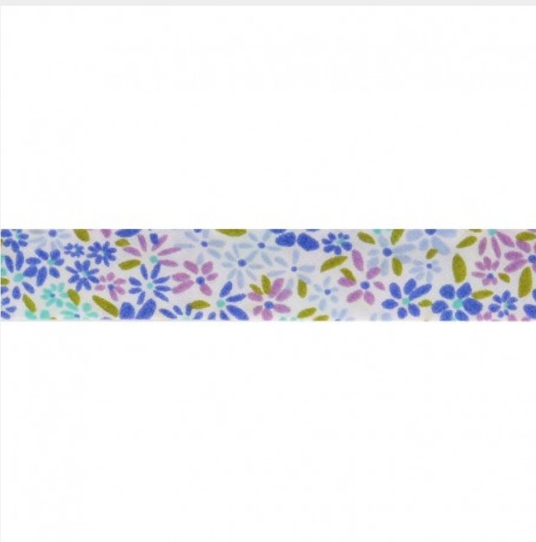 Cool Tones "libby" Floral Print Polycotton Bias Binding, 20mm (3/4in ...