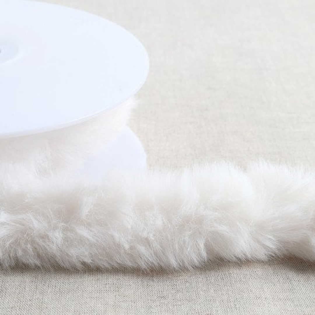 Light Ivory Faux Fur Flanged Piping Trim, 50mm (2in) Wide *sold per ...