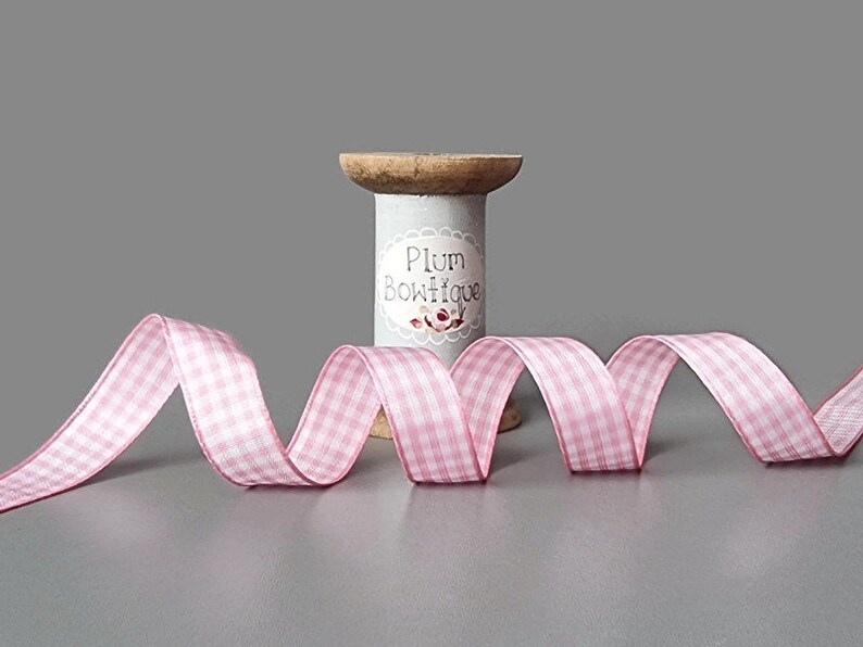 Pale Pink & White Traditional Gingham Ribbon 15mm 9/16in - Etsy