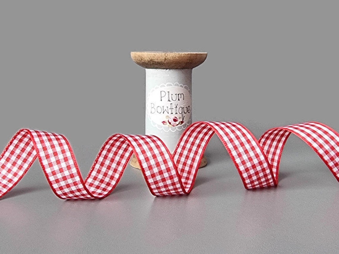 Red & White Traditional Gingham Ribbon 15mm 9/16in Wide - Etsy