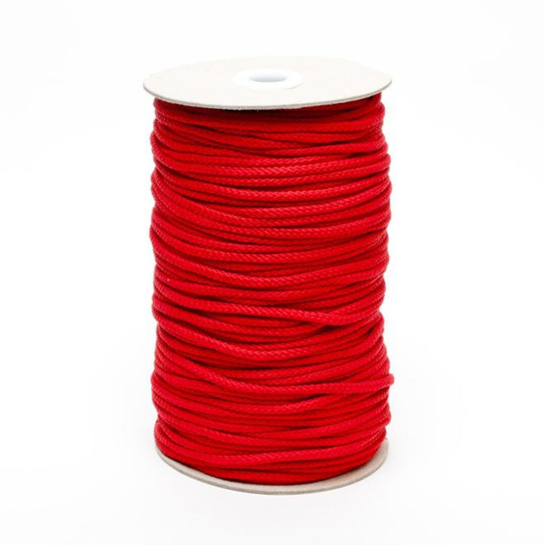 Red Braided Polyester Cord, 4mm (5/32in) Wide *sold per Metre* - Etsy