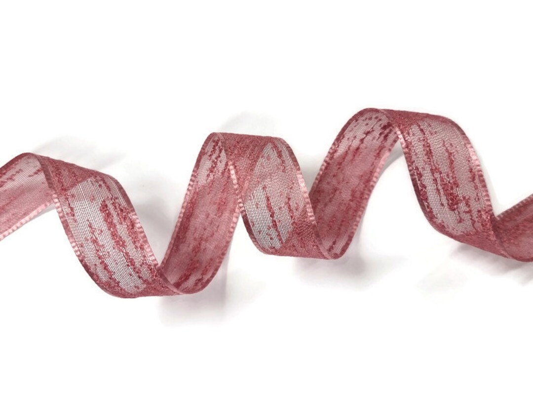 Dusky Pink Sheer Boucle Ribbon, 25mm 1in Wide sold per Metre - Etsy